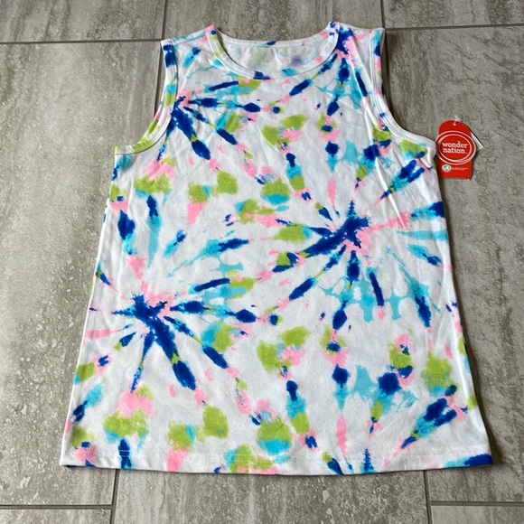 wonder nation | Shirts & Tops | Wonder Nation White In Tie Dyed Blue ...